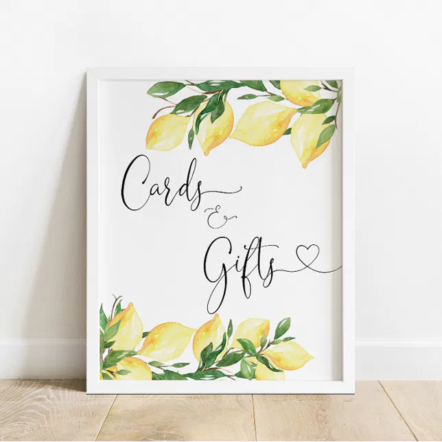 Modern Lemon Cards and Gifts Sign | Zazzle