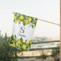 Modern Lemon Citrus Monogram Name House Flag | Zazzle