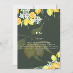 Modern Lemon Tree Wedding Invite Elegant | Zazzle