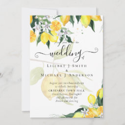 Modern Lemon Tree Wedding Invite Elegant | Zazzle