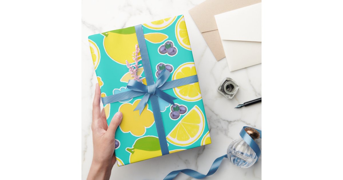 Modern Lemon Wrapping Paper | Zazzle