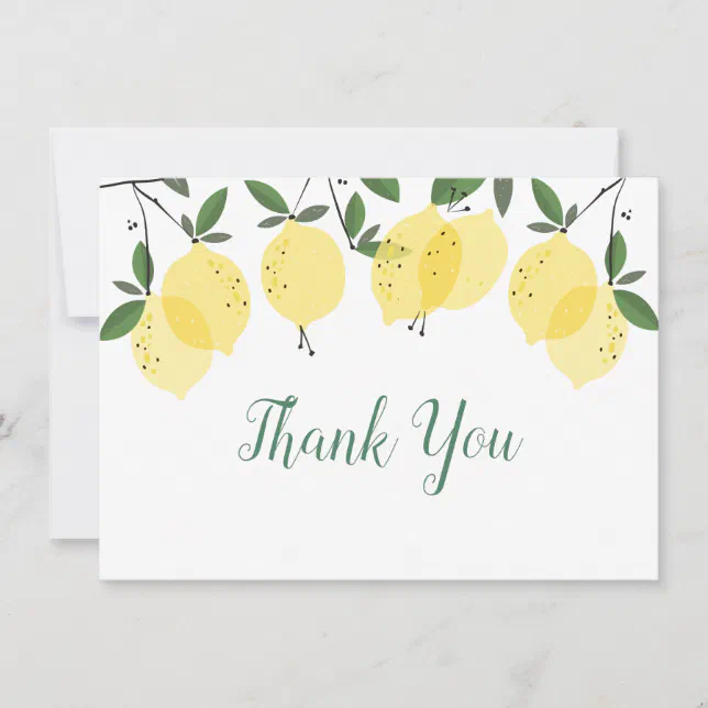 Modern Lemons Thank You Card | Zazzle