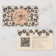 Modern Leopard Cheetah Custom Company Logo QR Code Business Card | Zazzle