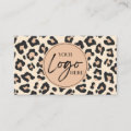 Modern Leopard Cheetah Custom Company Logo QR Code Business Card | Zazzle