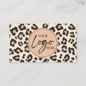 Modern Leopard Cheetah Custom Company Logo QR Code Business Card | Zazzle