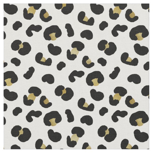 Modern Black White Leopard Animal Print Pattern Fabric | Zazzle