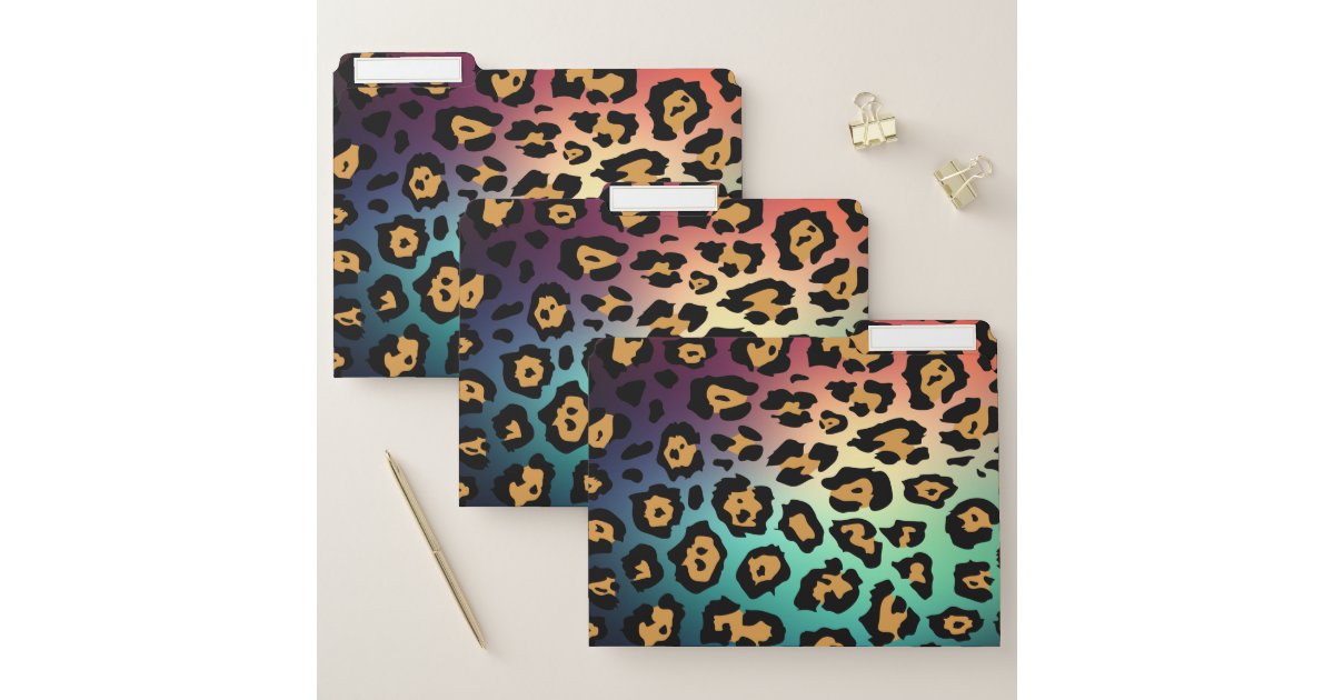 Modern Leopard Print File Folder | Zazzle