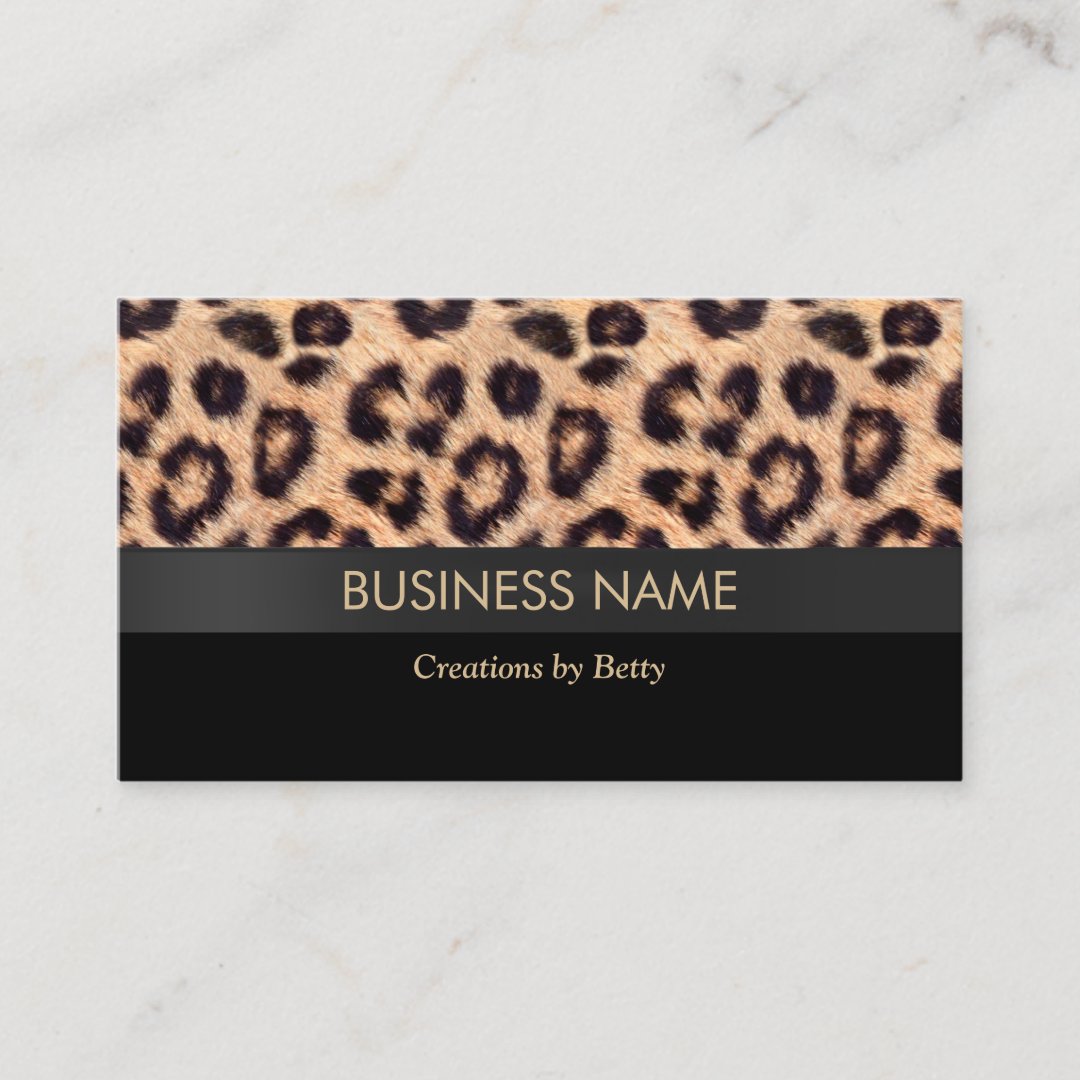 Modern Leopard Print Jewelry Designer Business Card | Zazzle