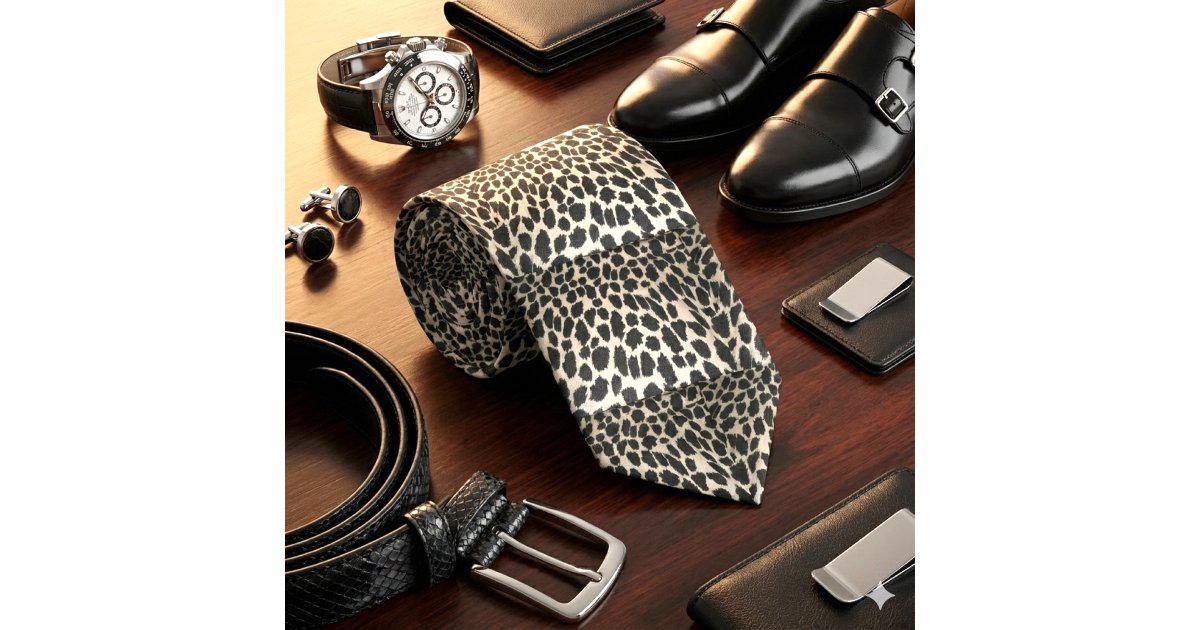Modern Leopard Print Men’s Necktie | Zazzle