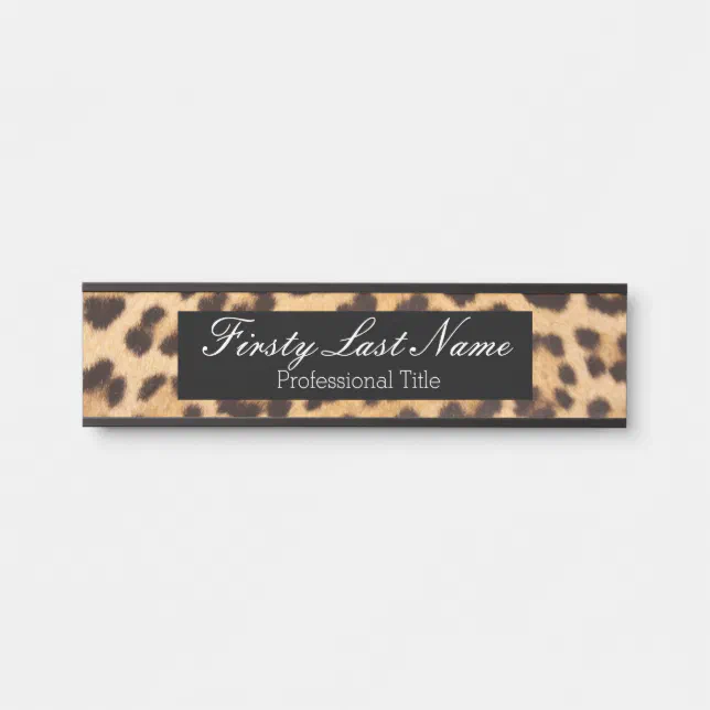 Modern Leopard Print Office Door Sign Signs | Zazzle