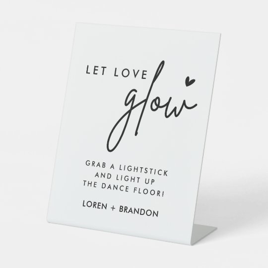 Modern Let Love Glow Wedding Glow Stick Sign | Zazzle.com