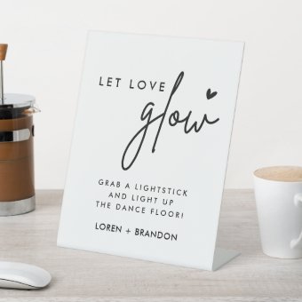 Modern Let Love Glow Wedding Glow Stick Sign | Zazzle