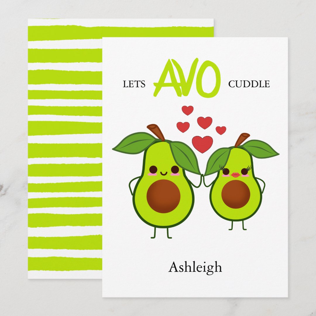 Modern | Lets Avo Cuddle | Valentines Day Holiday Card | Zazzle