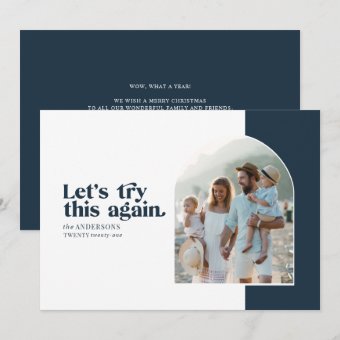 Modern lets try this again modern Christmas Holiday Card | Zazzle