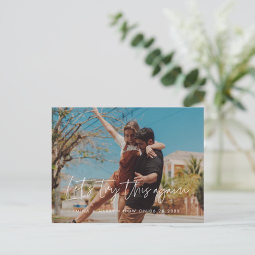 Modern Let's try this again photo Postcard | Zazzle