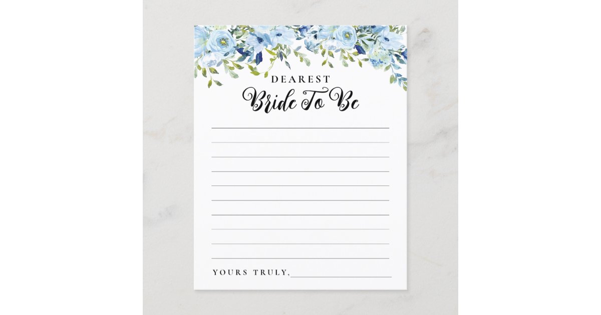 Modern Letter to the Bride To Be Bridal Shower | Zazzle