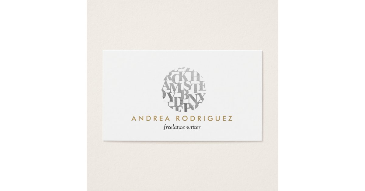 Modern Letterform Logo for Authors and Writers Business Card | Zazzle.com