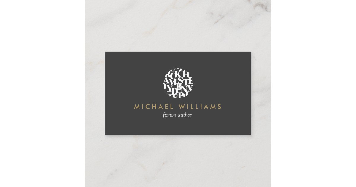 Modern Letterform Logo III for Authors and Writers Business Card | Zazzle