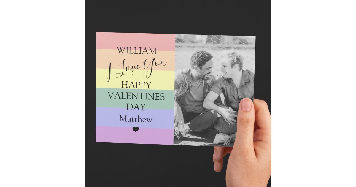 Modern LGBT Photo Valentines Day Holiday Card | Zazzle