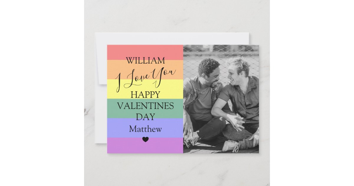 Modern LGBT Photo Valentines Day Holiday Card | Zazzle.com
