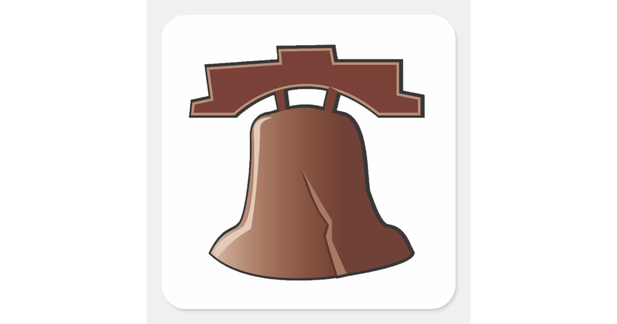 Modern Liberty Bell Patriotic Philadelphia Icon Square Sticker | Zazzle