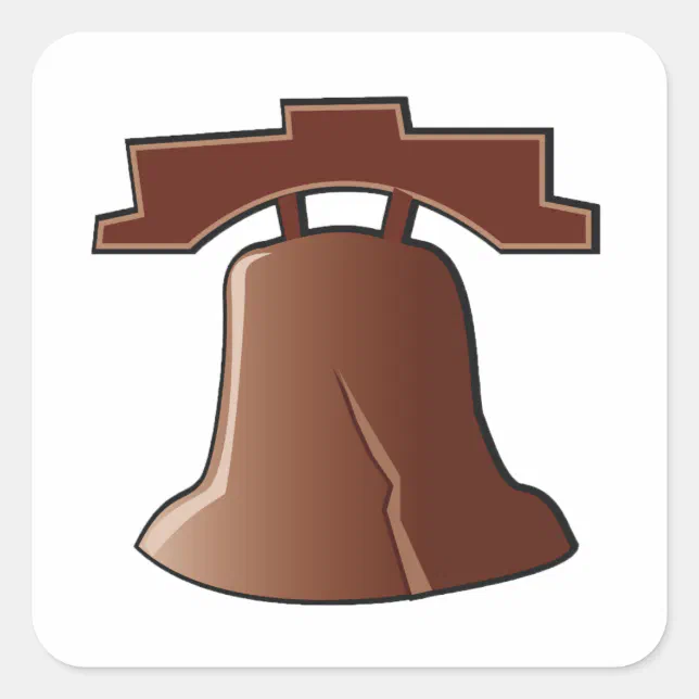 Modern Liberty Bell Patriotic Philadelphia Icon Square Sticker | Zazzle