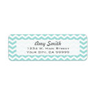 Modern Light Aqua Chevron Address Lables Label | Zazzle