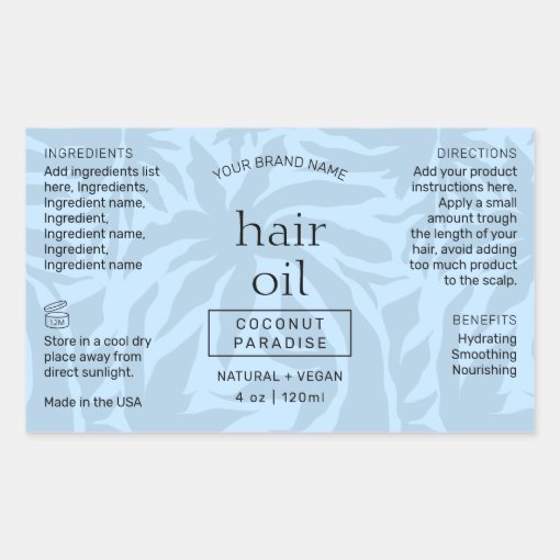 Modern Light Blue 4 OZ Bottle Wrap Around Label | Zazzle