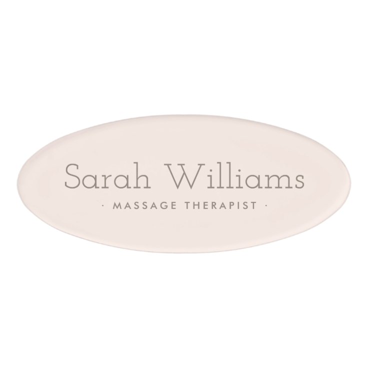 Modern light blush pink trendy salon spa name tag | Zazzle