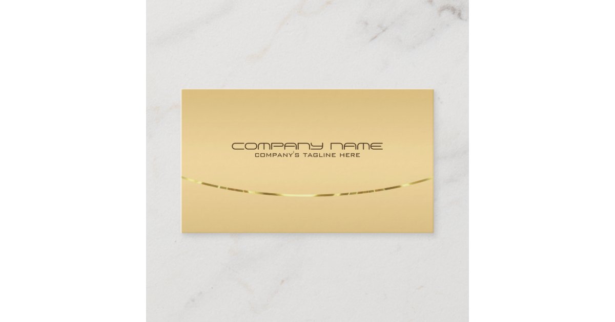 Modern Light Gold Background Metallic Accent Business Card | Zazzle