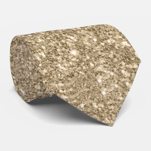 Modern Light Gold Glitter Texture Pattern Tie | Zazzle