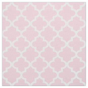 Modern Light Pink and White Large Polka Dots Fabric | Zazzle
