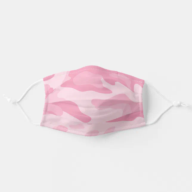Modern Light Pink Camo Pattern Adult Cloth Face Mask | Zazzle