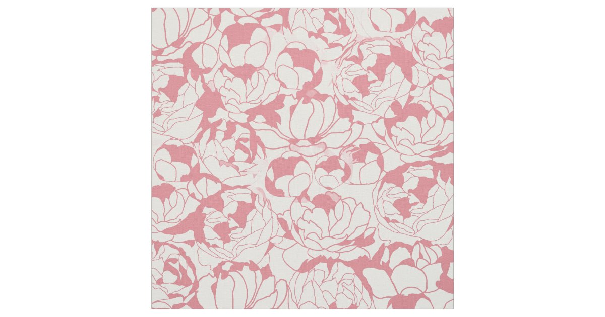 Modern Light Pink Floral Girly Flower Pattern Fabric | Zazzle