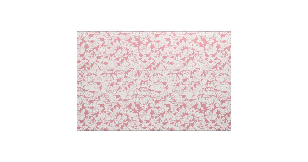 Modern Light Pink Floral Girly Flower Pattern Fabric | Zazzle