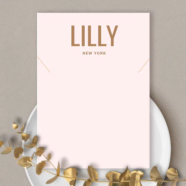 Modern Light Pink Necklace Display Card | Zazzle