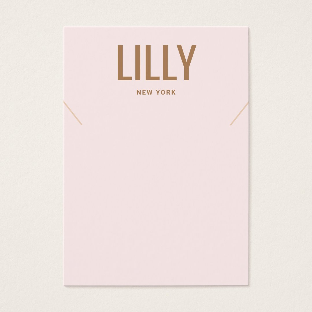Modern Light Pink Necklace Display Card | Zazzle