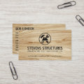 Modern light Wood Construction QR Code Contractor Business Card | Zazzle