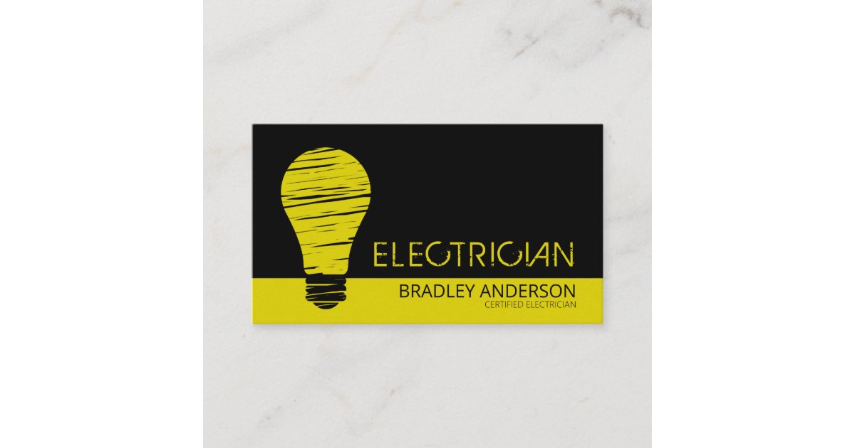 Modern Lightbulb Electrician | Electrical Services Business Card | Zazzle