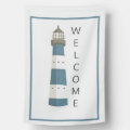 Modern Lighthouse Welcome House Flag | Zazzle