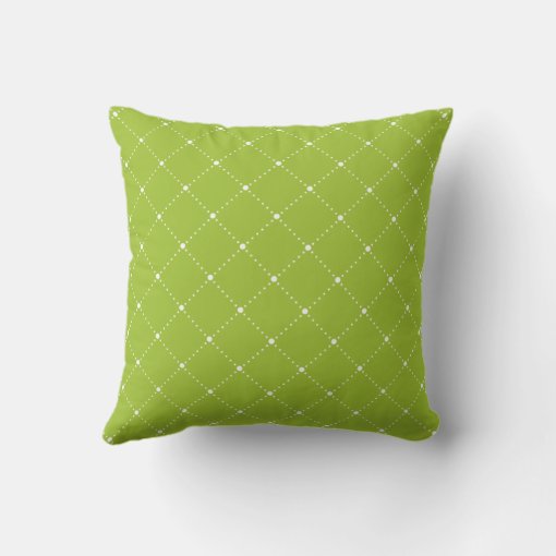 Modern Lime Green Diagonal Dotted Lines Pattern Throw Pillow | Zazzle