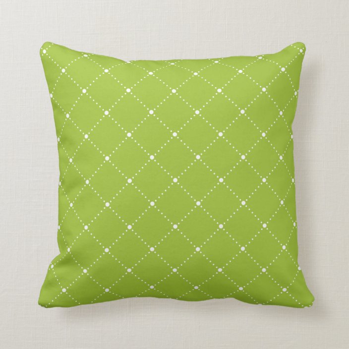 Modern Lime Green Diagonal Dotted Lines Pattern Throw Pillow | Zazzle.com