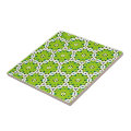 Modern Lime Green Hexagon Geometric Pattern Ceramic Tile | Zazzle
