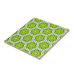 Modern Lime Green Hexagon Geometric Pattern Ceramic Tile | Zazzle