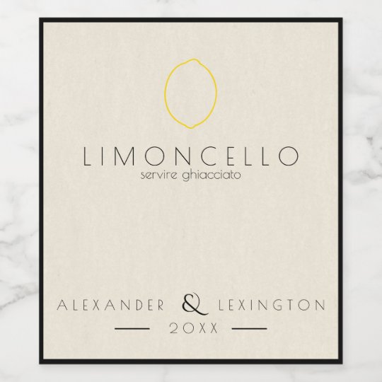 Modern Limoncello Wedding Favor Bottle Label | | Zazzle.com