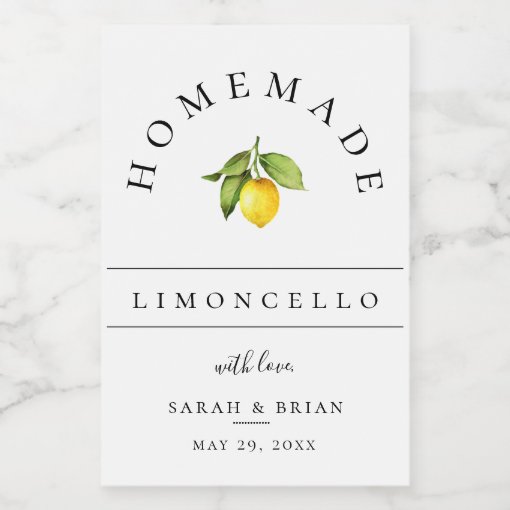 Modern Limoncello White Mini Beverage Label | Zazzle