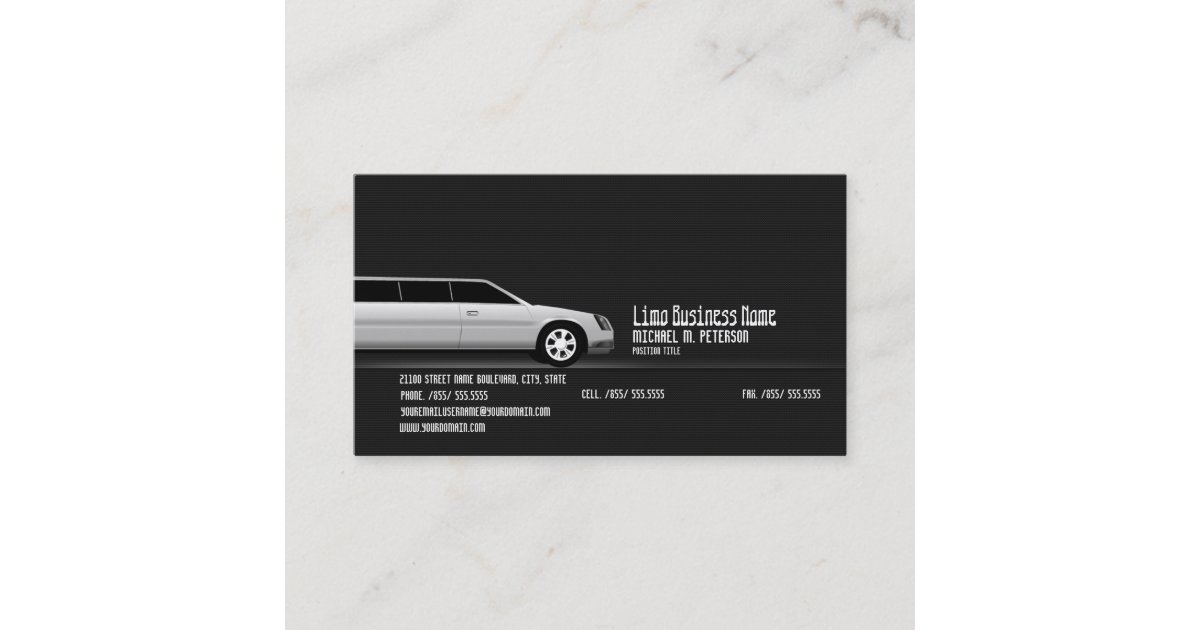 Modern Limousine Limo Business Card | Zazzle