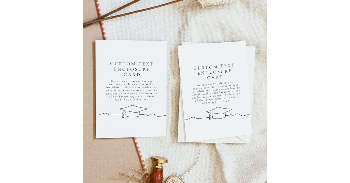 Modern Line Art Graduation Enclosure Card | Zazzle