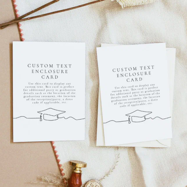 Modern Line Art Graduation Enclosure Card | Zazzle