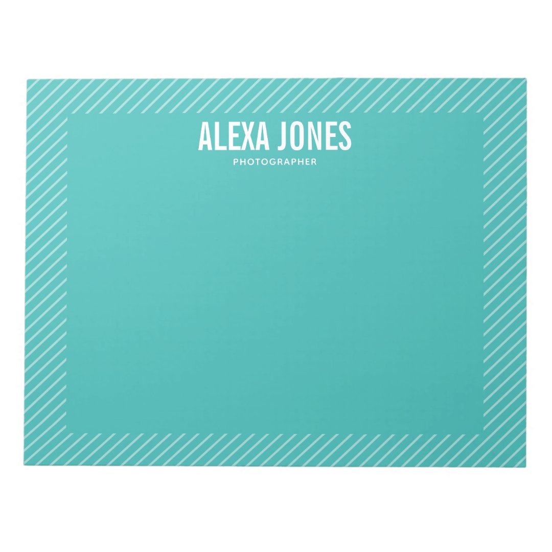 Modern Lines Aqua Notepad | Zazzle